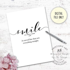 Buy Smile Definition Printable Word Definition Posters Smile Online in ...