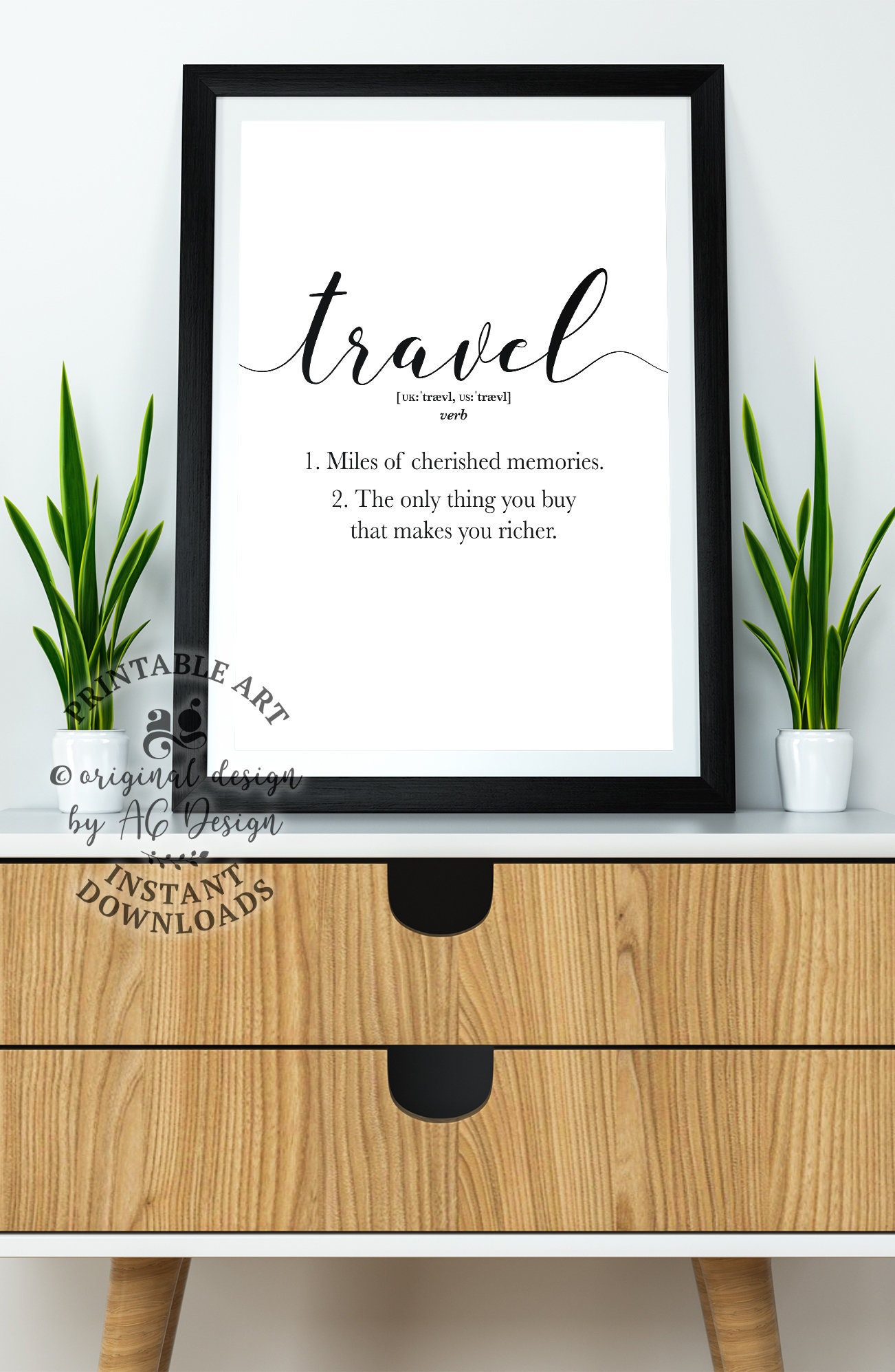 Travel Decor Print, Printable Travel Lover Gift for Friend, Definition ...