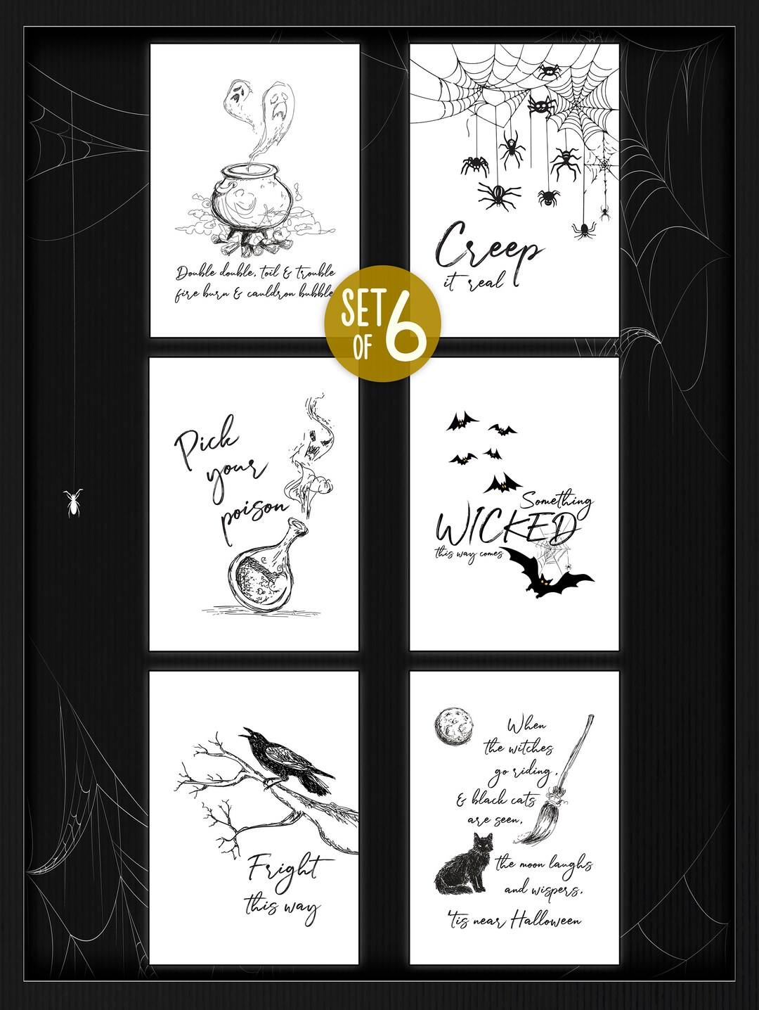 Halloween Bundle - Set of 6 Printables, Halloween Posters, Halloween ...