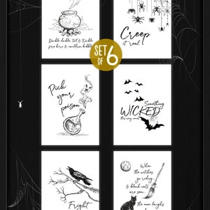 Halloween Bundle - Set of 6 Printables, Halloween Posters, Halloween ...