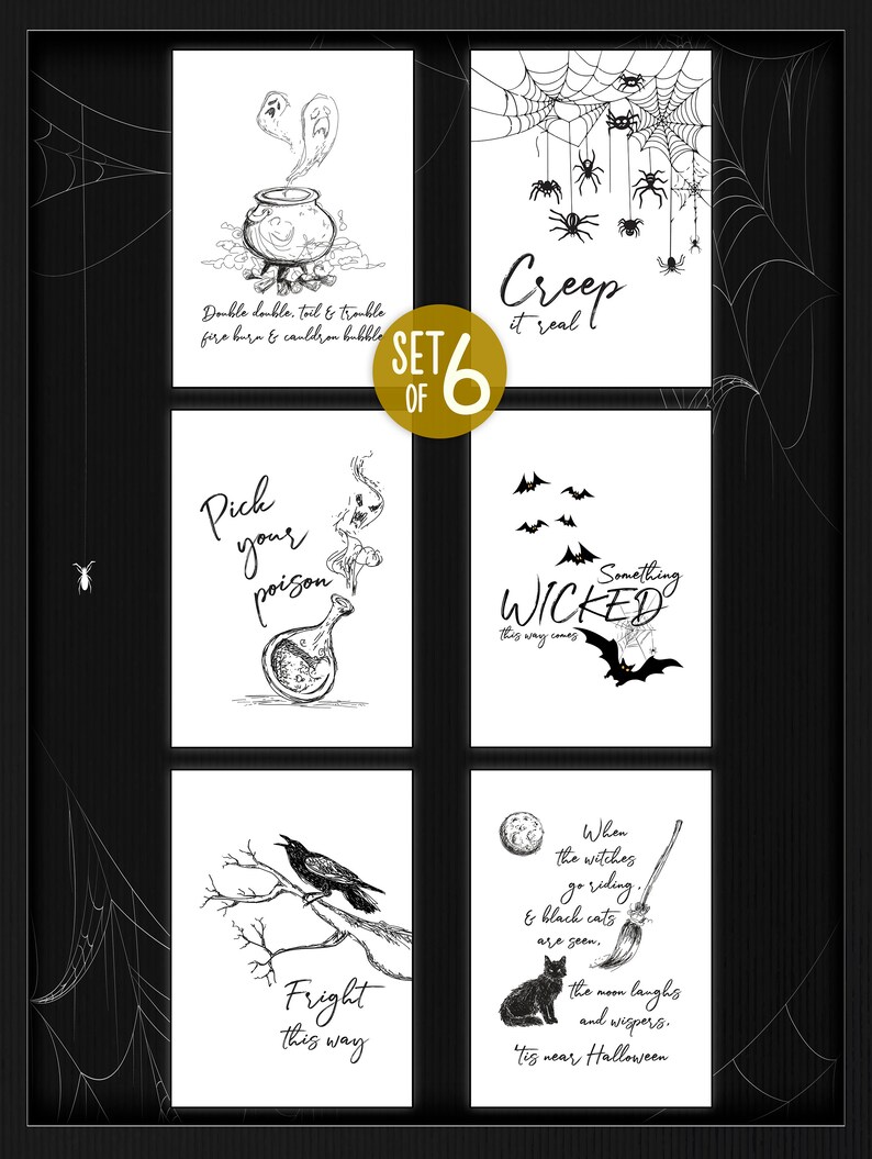Halloween Bundle Set of 6 Printables, Halloween Posters, Halloween ...