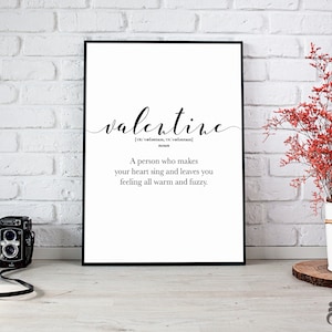 Valentine Definition Printable, Cute Anniversary Gifts for Her ...