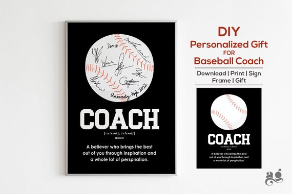 Baseball Coach Gift Printable Coach Appreciation Gifts Best - Etsy