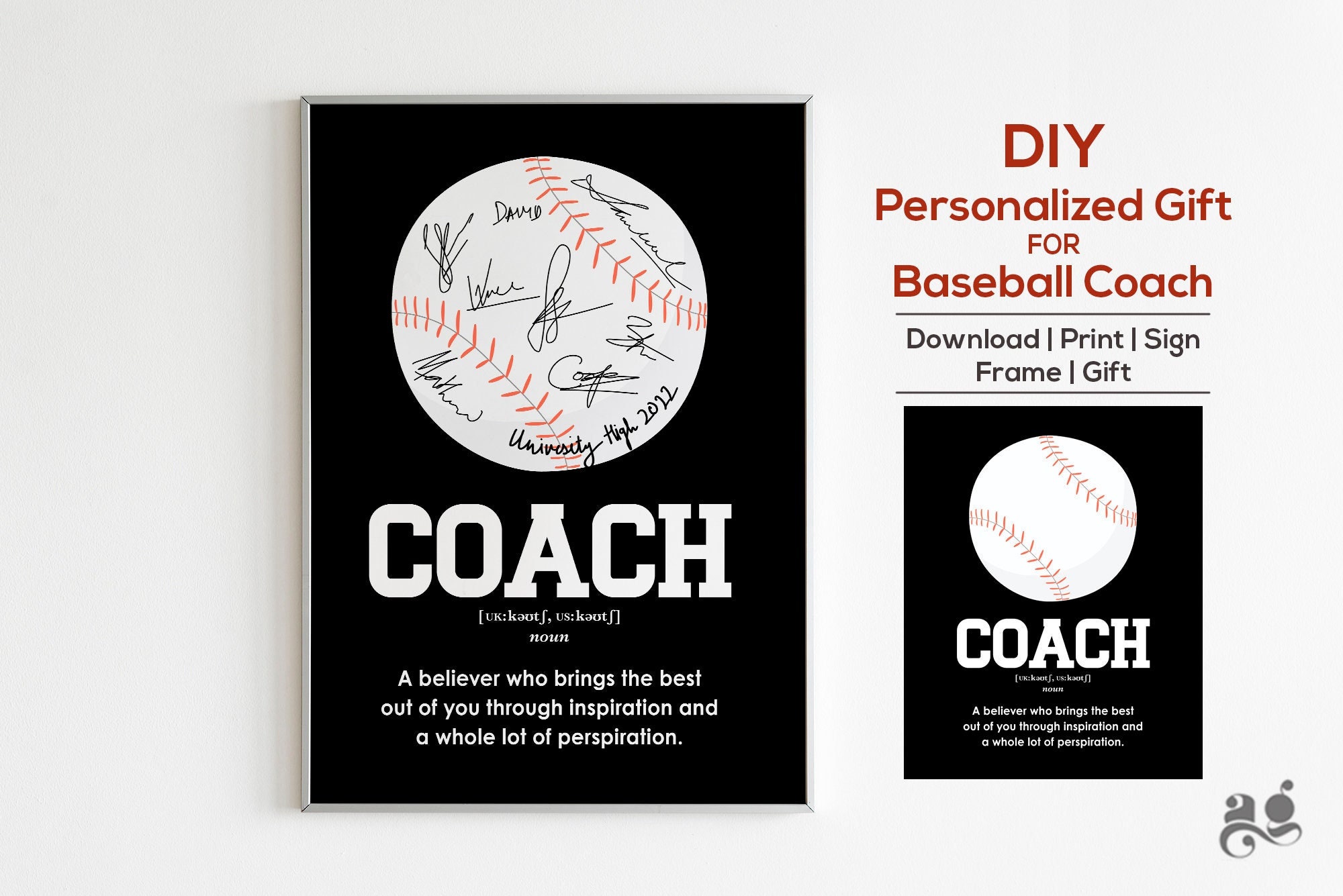 Baseball Coach Gift, Printable Coach Appreciation Gifts, Best Coach ...