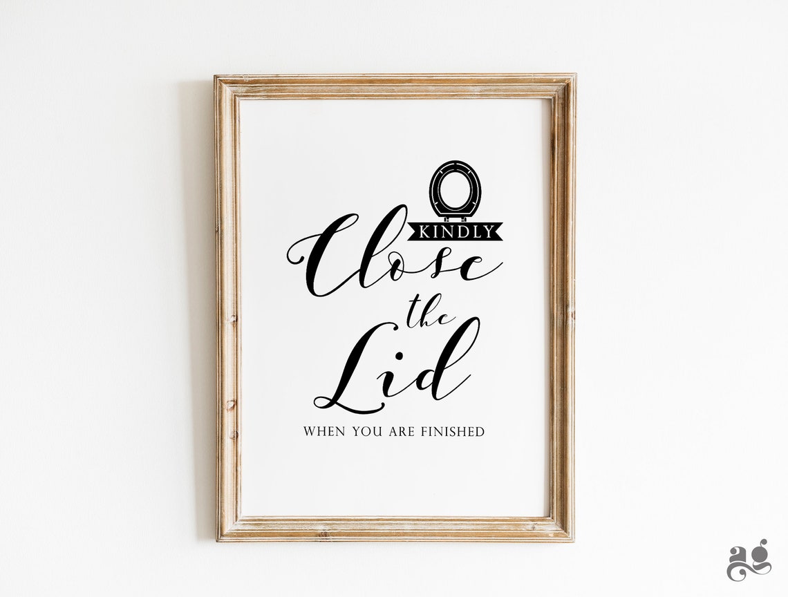Close the Lid Printable Bathroom Rules Sign Half Bath Sign - Etsy