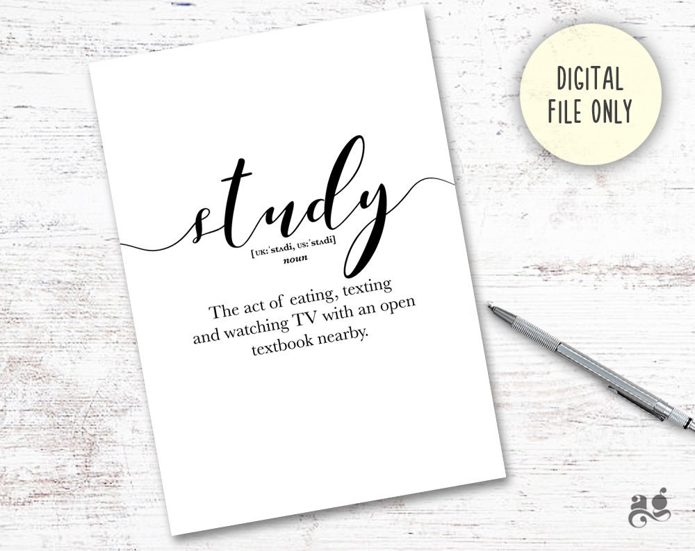 Buy Study Definition Print, Study Room Decor, Study Art, Study Decor ...