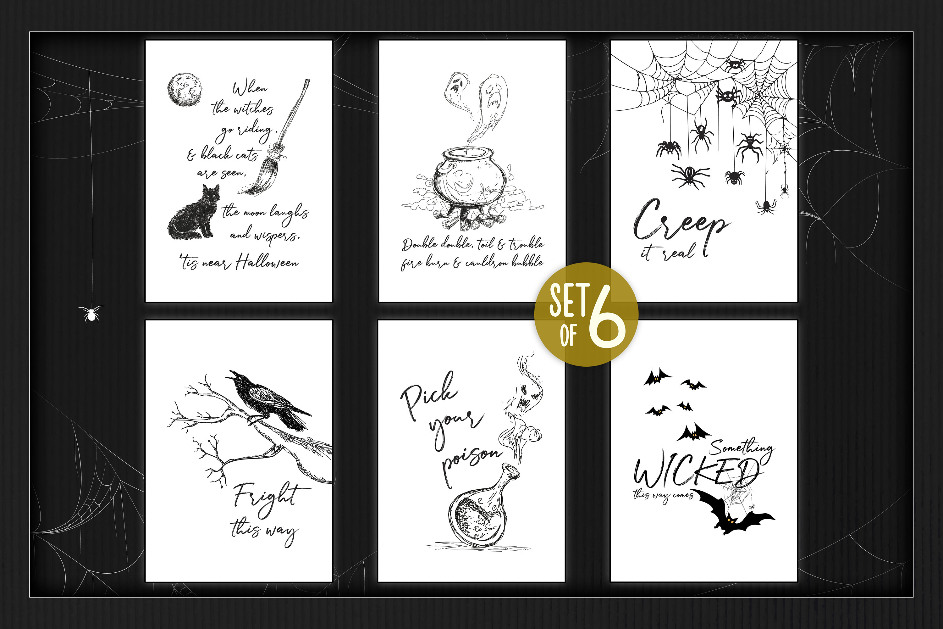 Halloween Bundle Set of 6 Printables, Halloween Posters, Halloween ...
