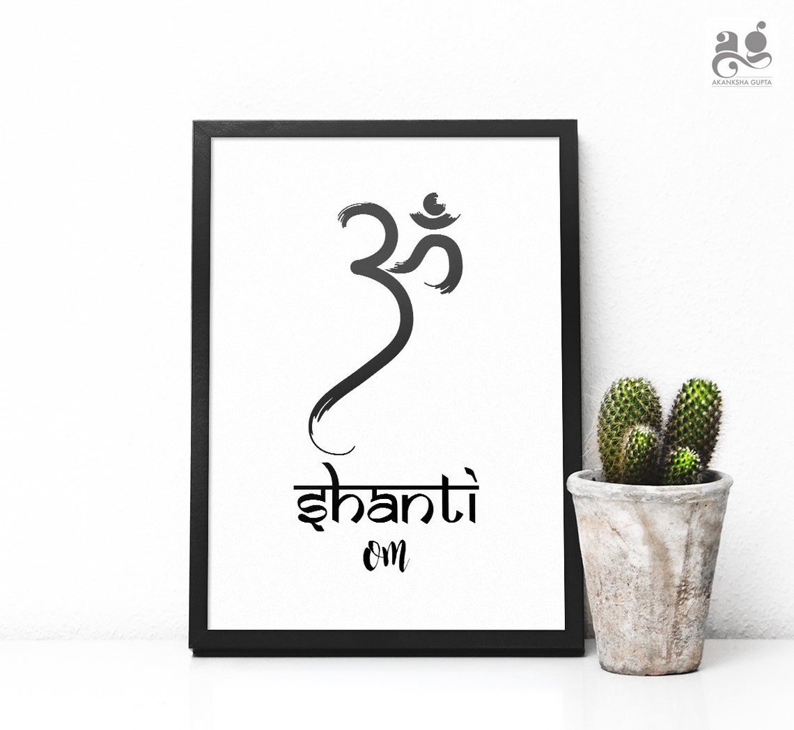 Om Shanti Om Poster Indian Home Decor Printable Art Ohm - Etsy