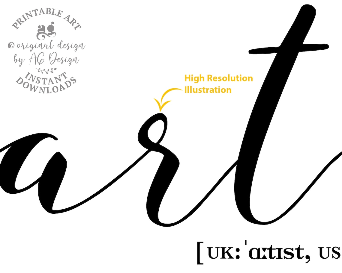 Artist Definition Prints Printable Definition Posters Funny | Etsy