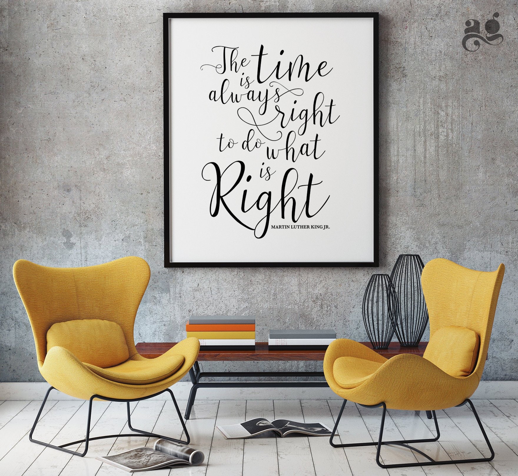 Martin Luther King Quote Print, the Time is Always Right, Wall Decor ...