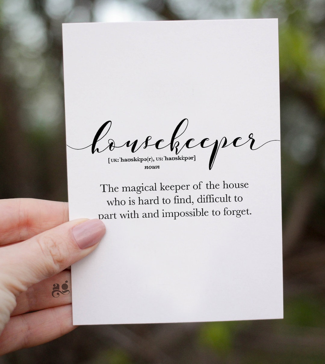 Housekeeper Thank You Card, Housekeeper Appreciation Gifts, Printable ...