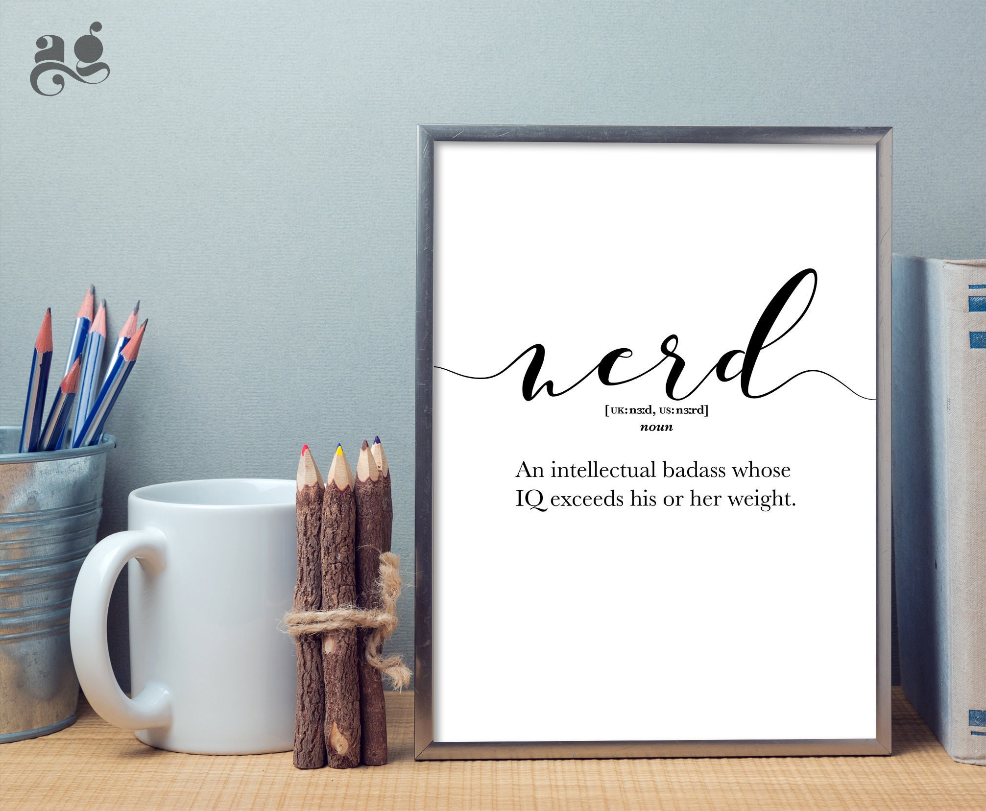 Funny Nerd Printable, Funny Word Definition Poster, Gift for Nerd Print ...