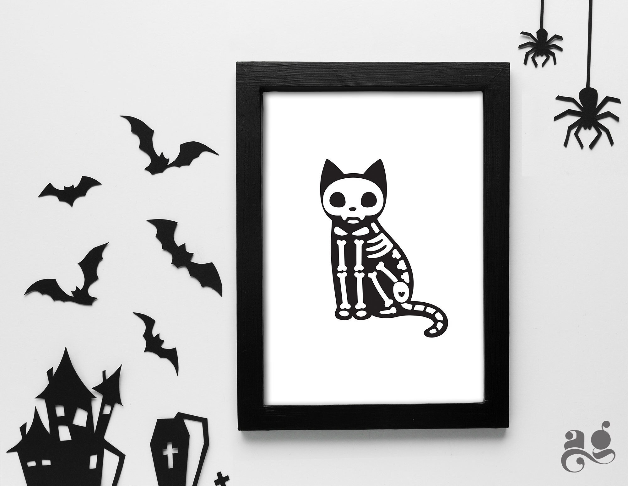 Halloween Black Cat Print Primitive Halloween Sign Halloween - Etsy