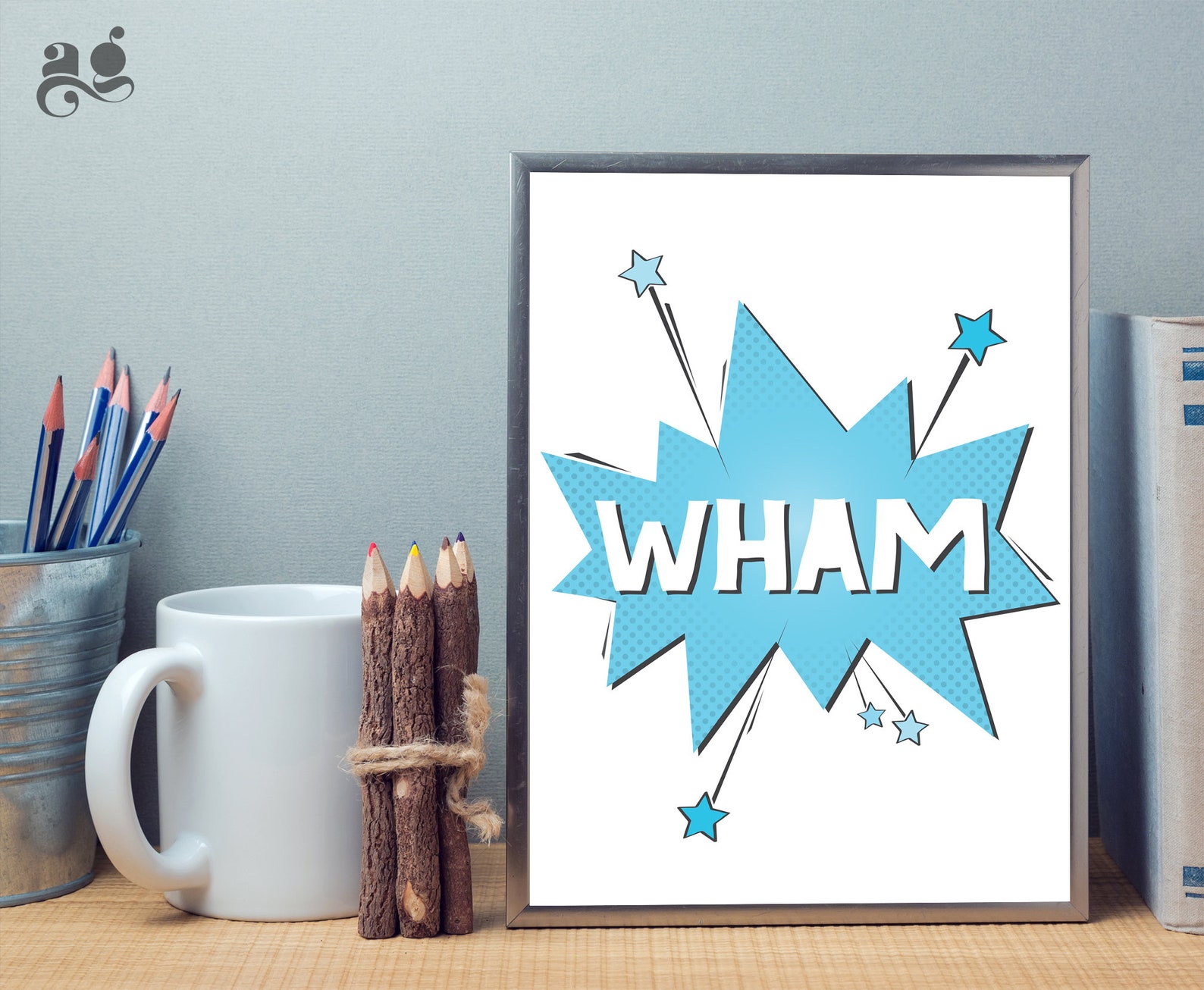 Superhero Decor Set of 3, Boom Pow Wham Printable Wall Art, Comic Book ...