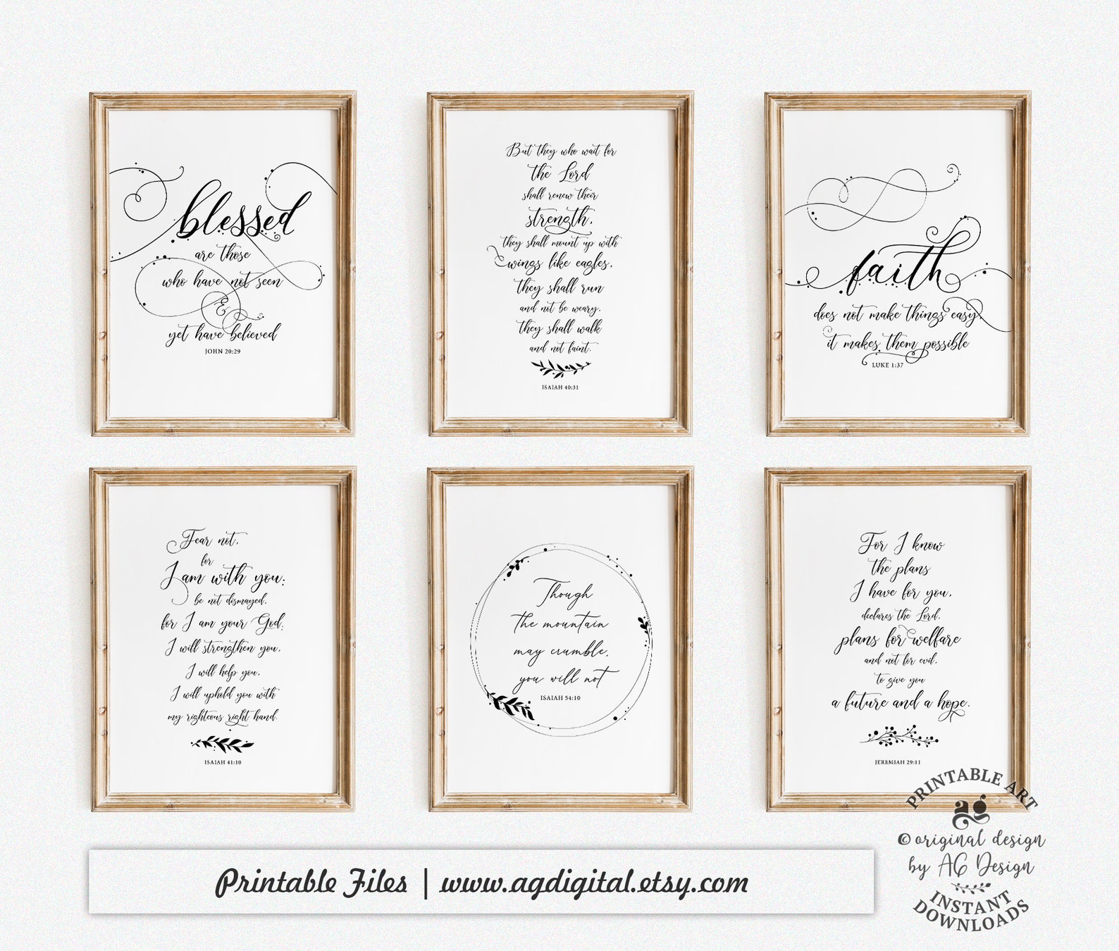 Bible Verse Print Bundle Set of 30 Printable Christian Wall - Etsy