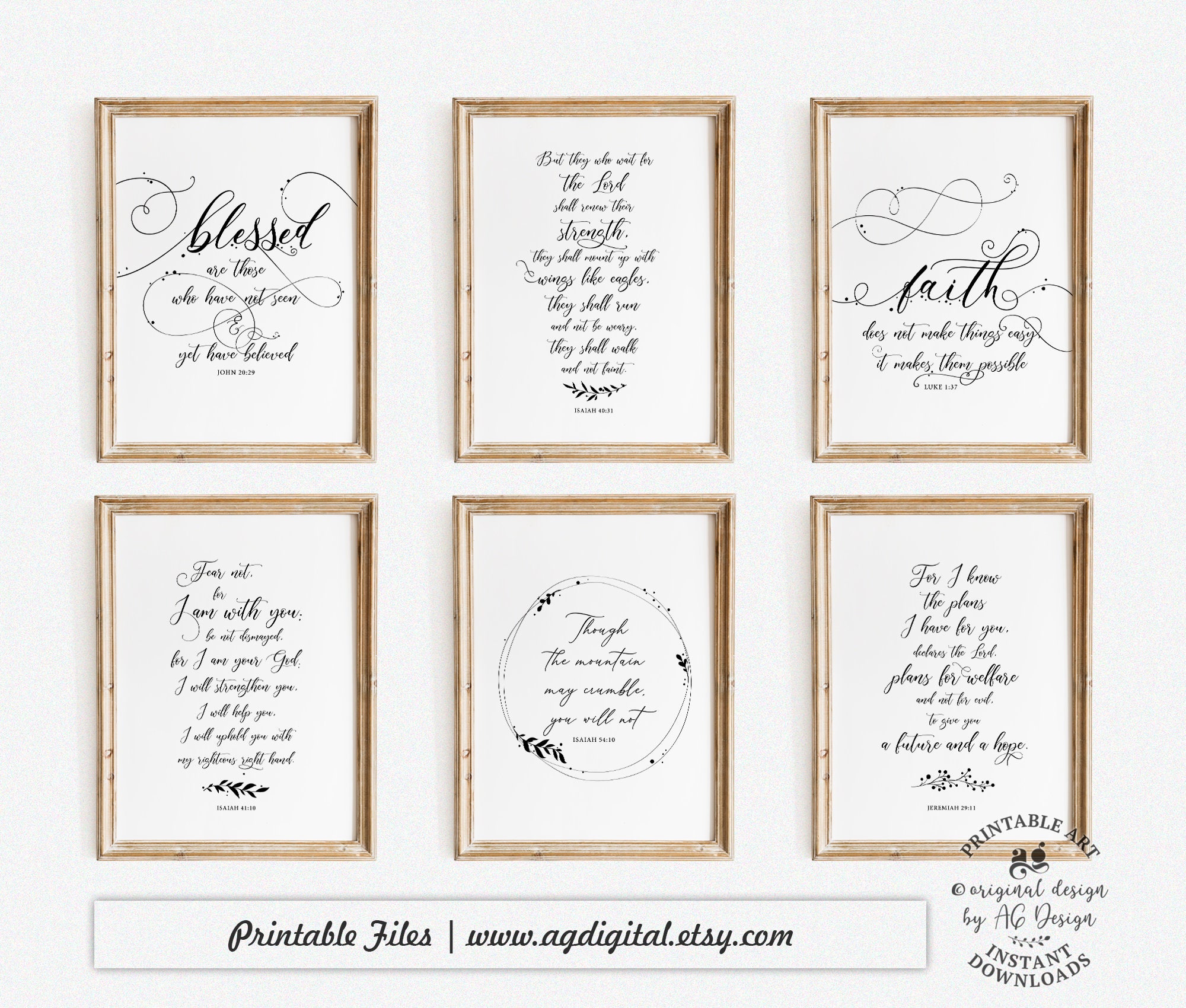 Bible Verse Print Bundle Set of 30 Printable Christian Wall | Etsy