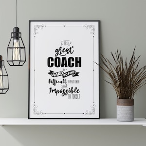 Thank You Gift for Coach, Truly Great Coach, Printable Retirement Gifts ...