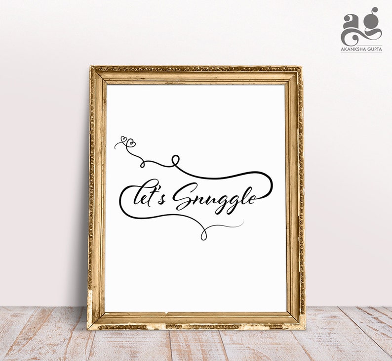 Buy Let's Snuggle Print, Romantic Vday Gift for Husband From Wife ...