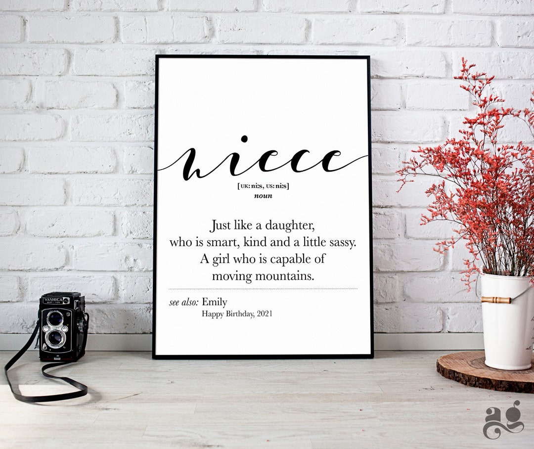 Personalized Gift for Niece, 8X10 Niece Definition Prints, Family ...