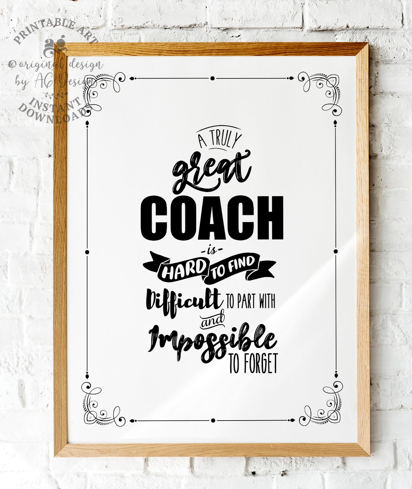 Thank You Gift for Coach Truly Great Coach Printable - Etsy