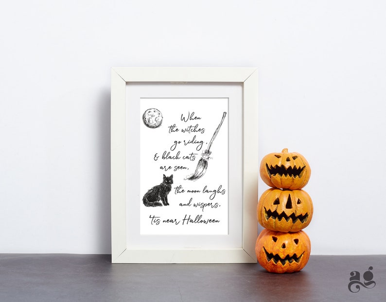 When the Witches Go Riding, Halloween Quotes, Primitive Halloween Sign ...
