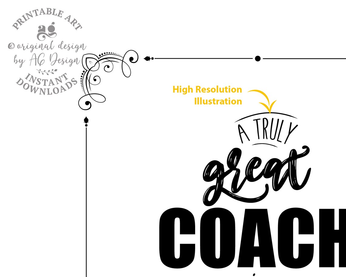 Thank You Gift for Coach, Truly Great Coach, Printable Retirement Gifts ...