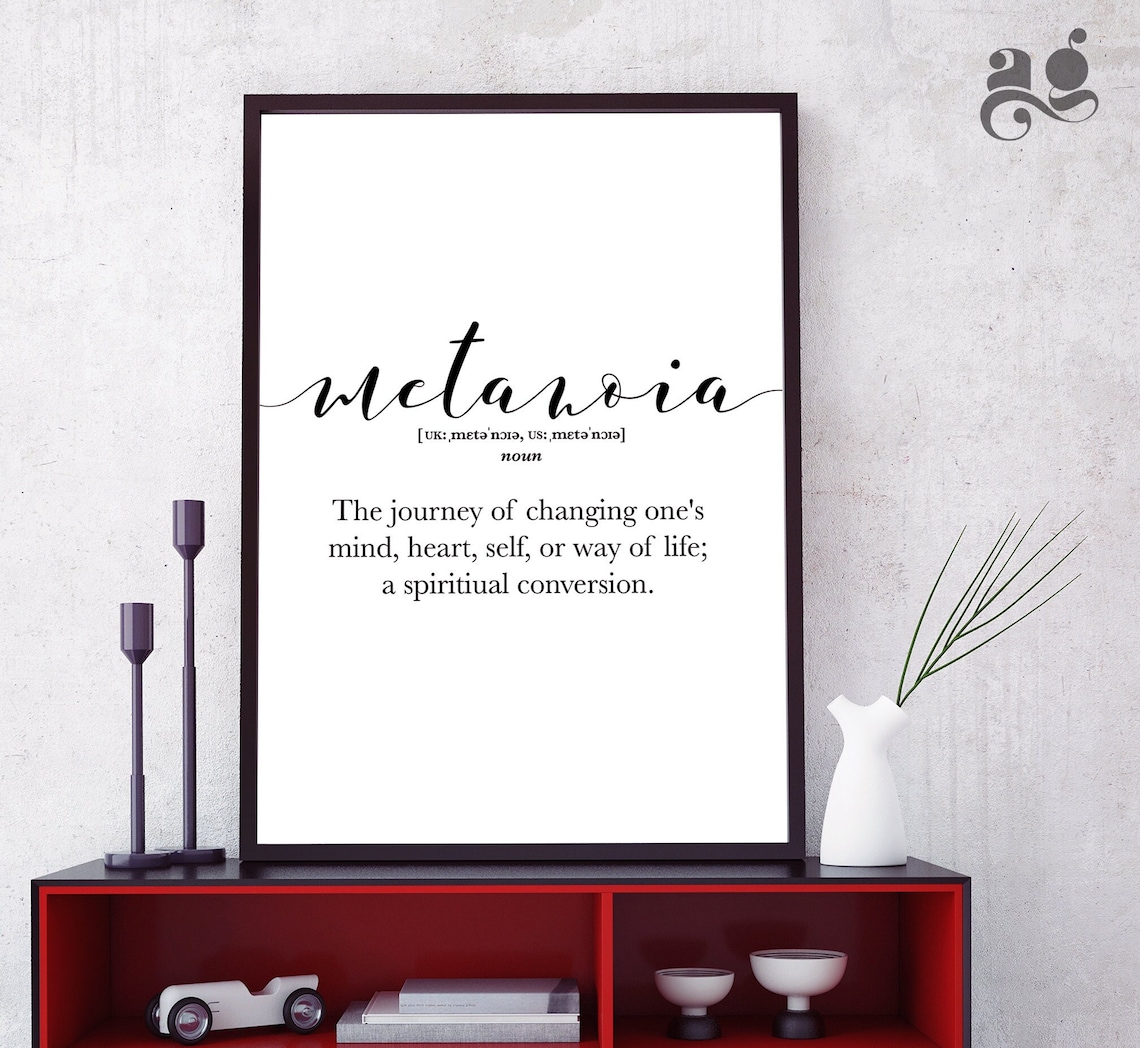 Metanoia Definition Poster Printable Greek Art Decor Greek | Etsy
