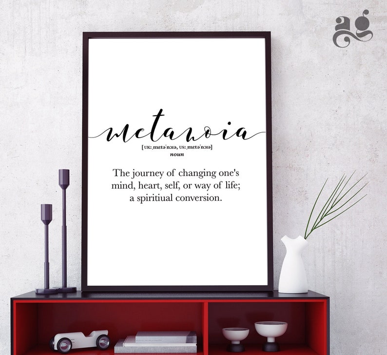 Metanoia Definition Poster Printable Greek Art Decor Greek - Etsy