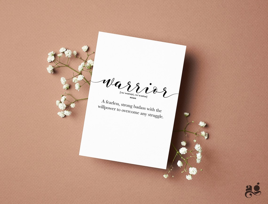 Printable Card for Warrior Support Sympathy Card Affirmation - Etsy