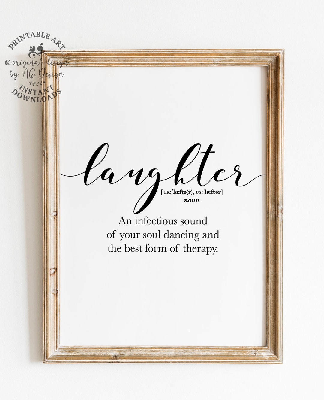 Laughter Wall Print, Laughter Definition, Printable Qoutes ...