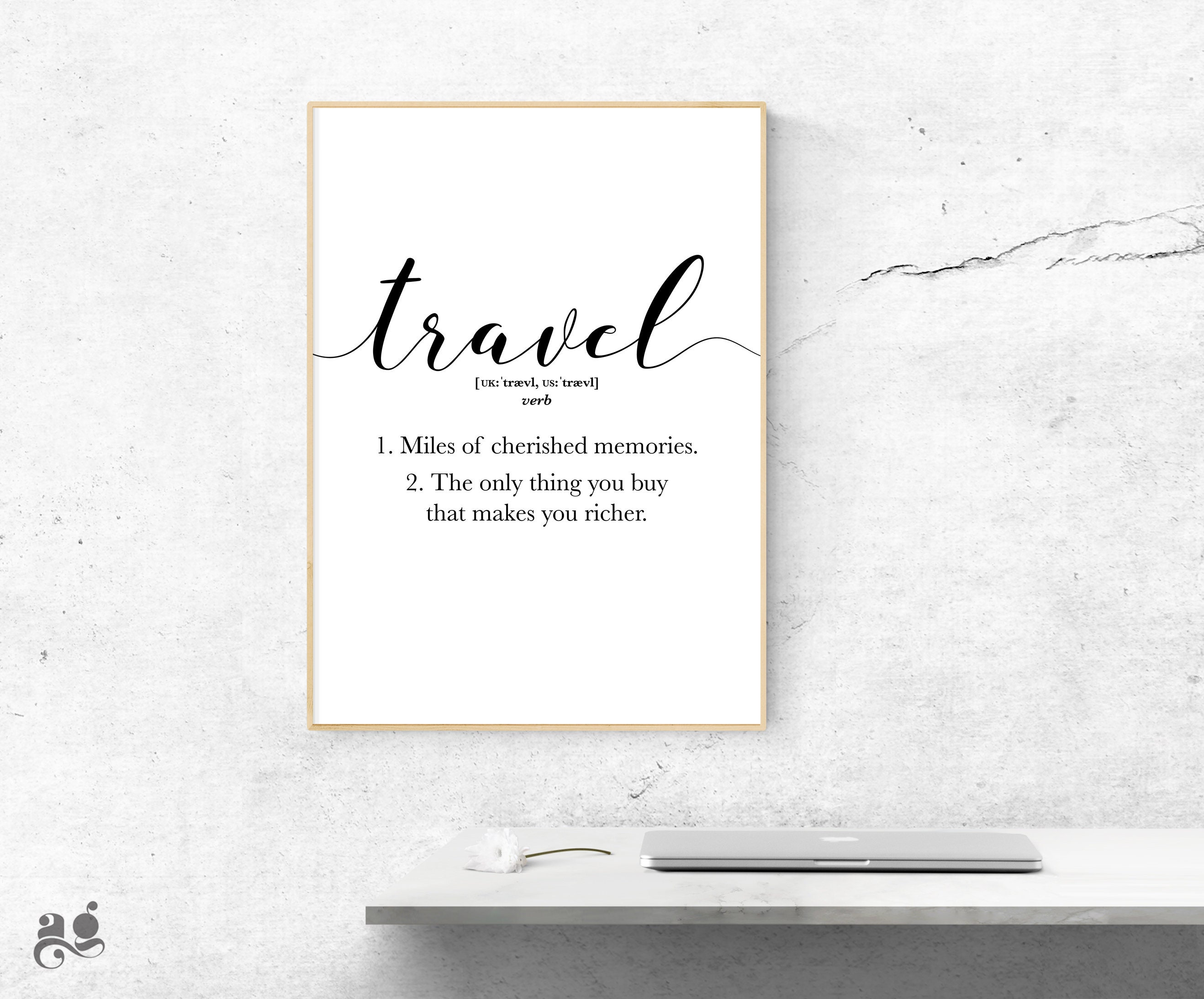 Travel Decor Print, Printable Travel Lover Gift for Friend, Definition ...
