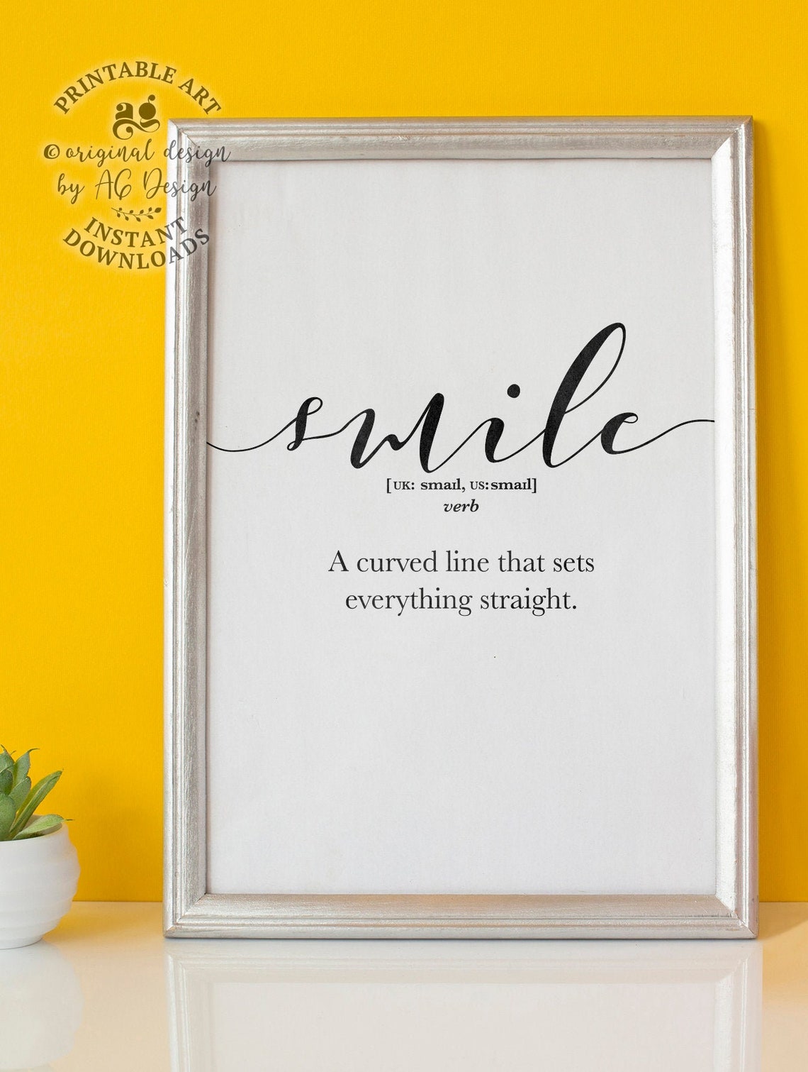 Smile Definition Printable Word Definition Posters Smile - Etsy India