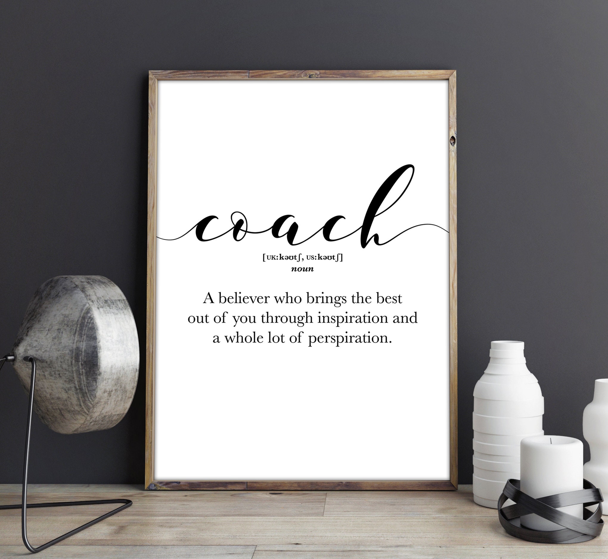 Coach Definition Print, Coach Gift, Printable Wall Art, Baseball Coach ...