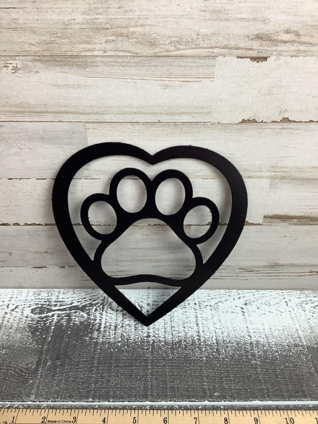 Heart With Dog Paw Print Metal Art Sign 8"x8.5" Made in USA - Etsy