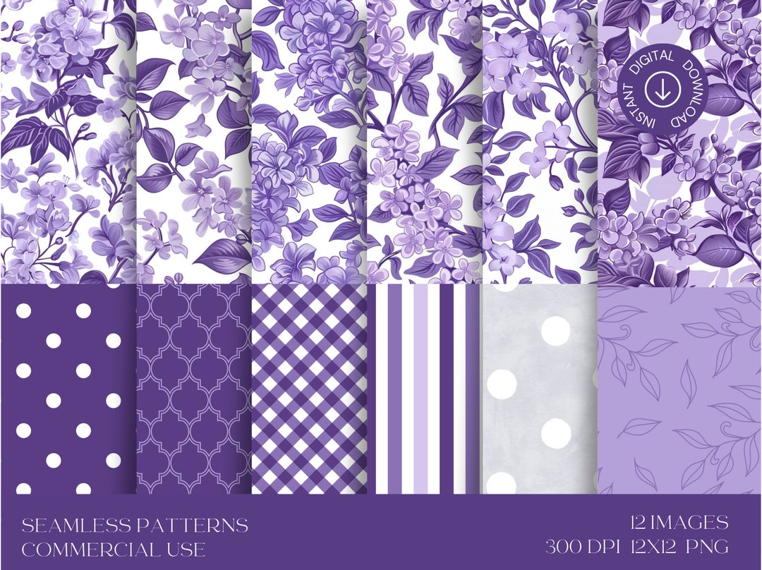 Lilacs in Bloom: Printable Digital Papers for Instant Download ...