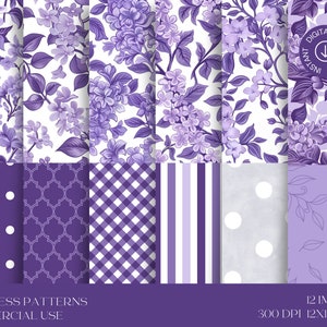 Lilacs in Bloom: Printable Digital Papers for Instant Download ...