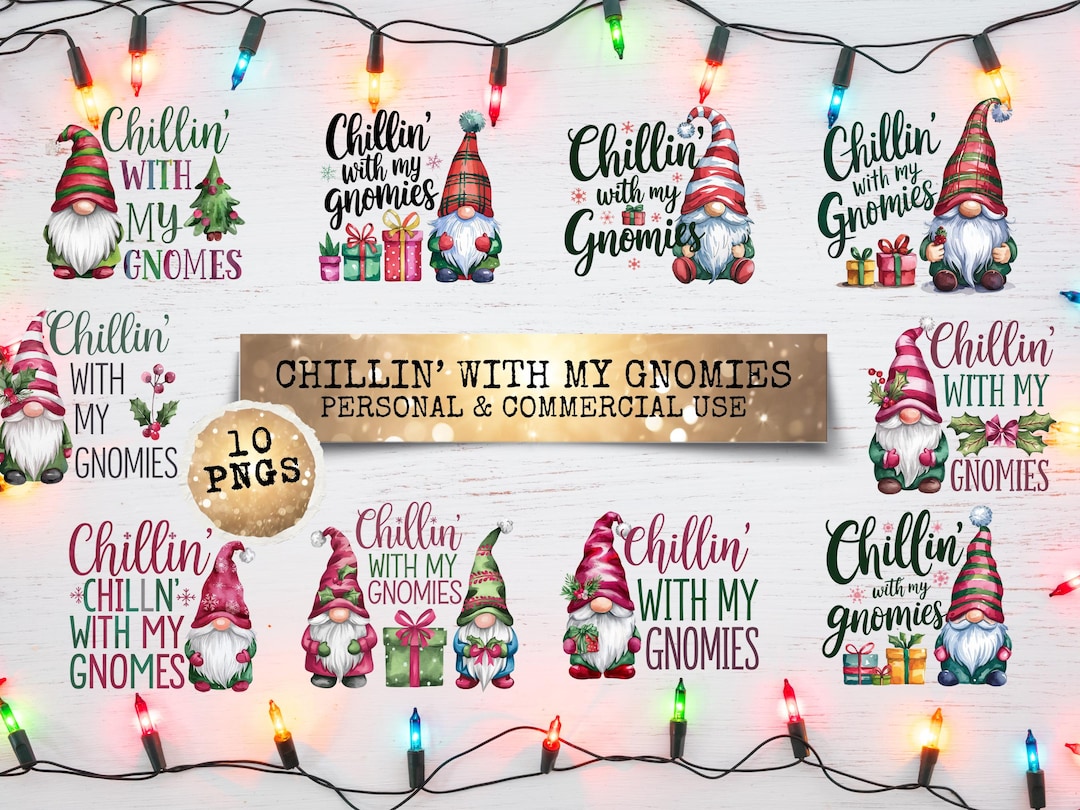 Clipart || Chillin’ With My Gnomies Christmas Gnomes Clip Art Bundle ...