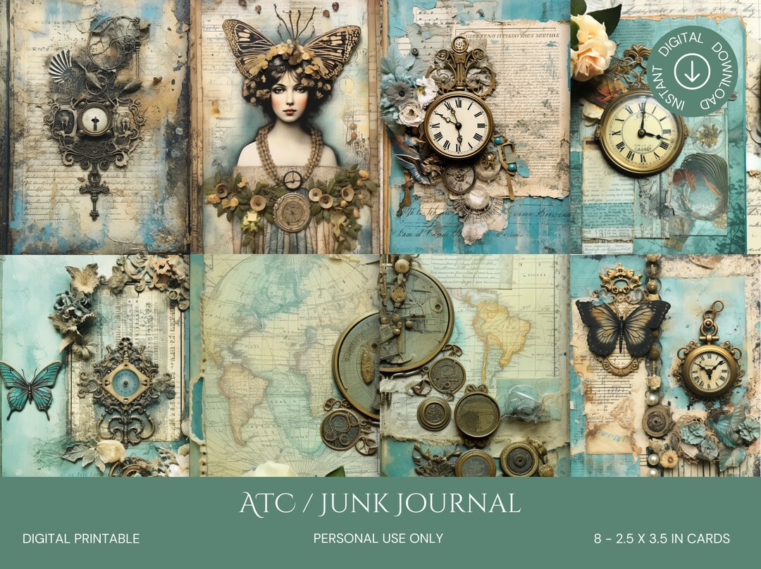 ATC Digital Download ATC Packs Ephemera for Junk Journals Scrapbooking ...