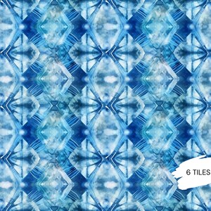Tie-dye Seamless Pattern - Blue: Watercolor Tie Dye Digital Papers for ...