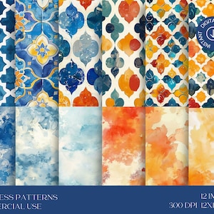 Moroccan Inspired: Printable Digital Papers for Instant Download ...