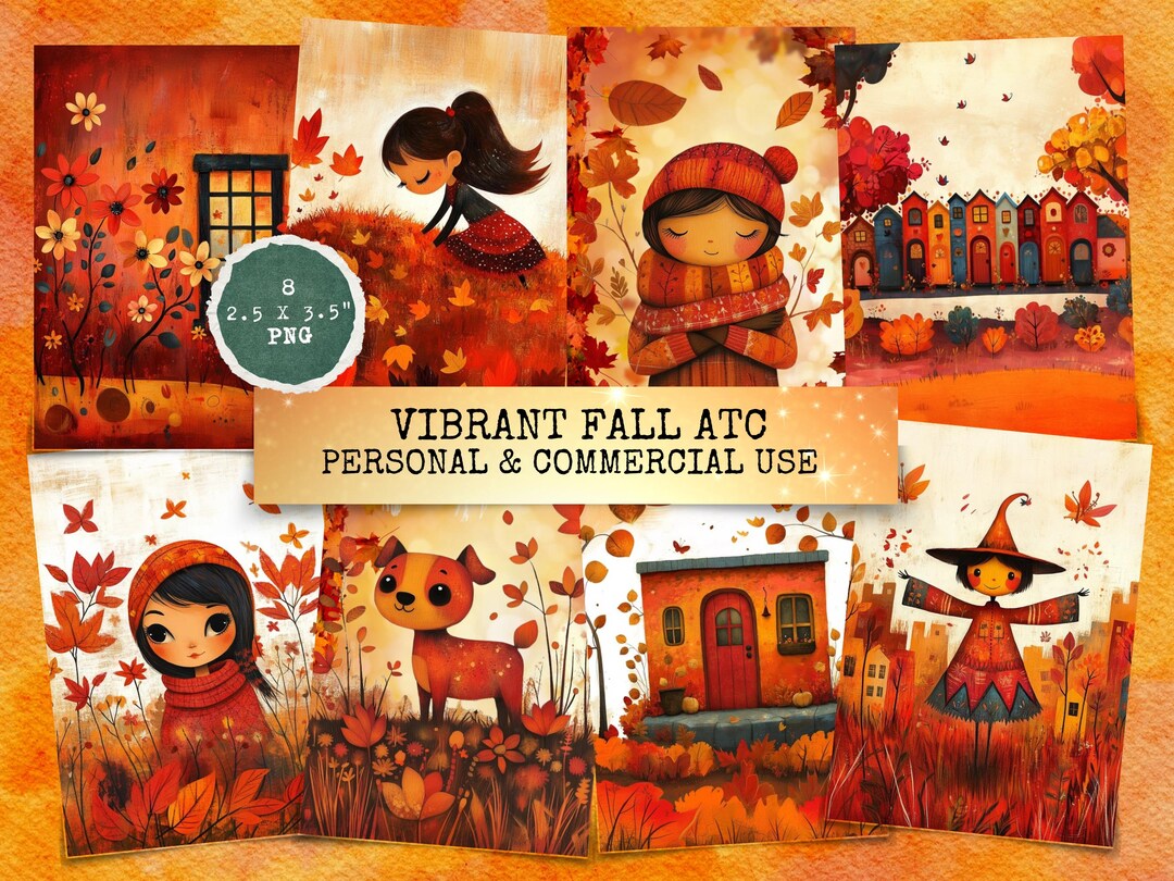 Enchanted Fall Foliage ATC Printable - Instant Download Vintage Charm ...