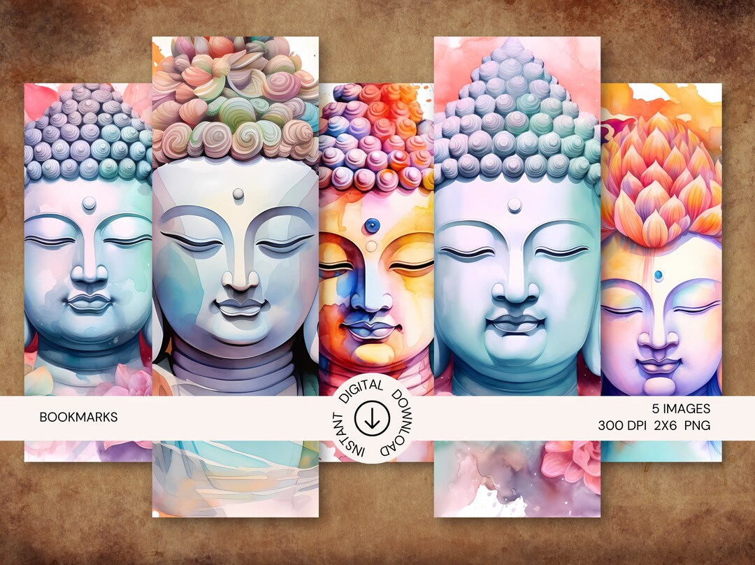 Printable Bookmarks Buddha Watercolor - Etsy