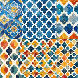 Moroccan Inspired: Printable Digital Papers for Instant Download ...