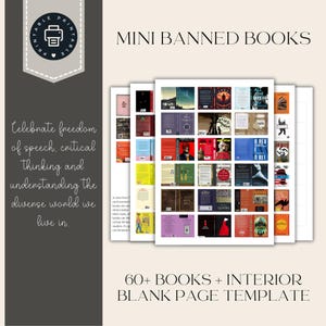 Miniature Books || Printable 1:12 .5"x.75" Set of 60+ Banned Books ...