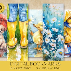 Printable Bookmarks Puddle Play - Etsy