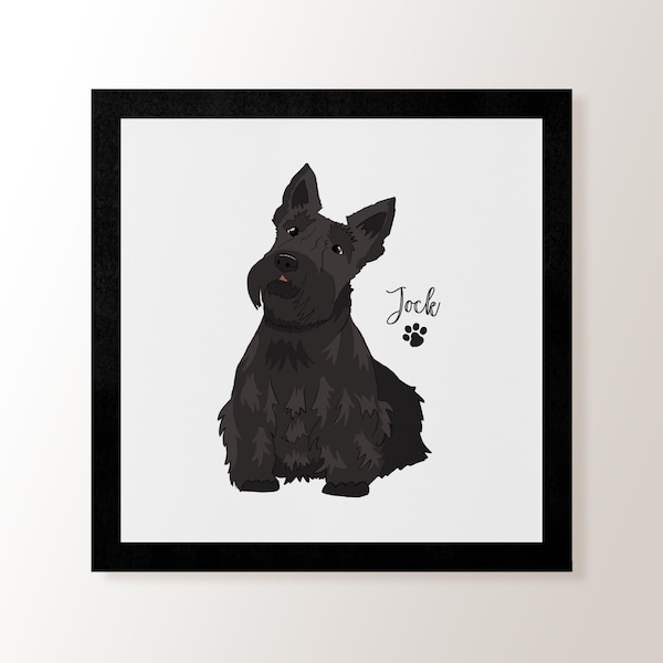 Scottie Dog Print - Etsy UK