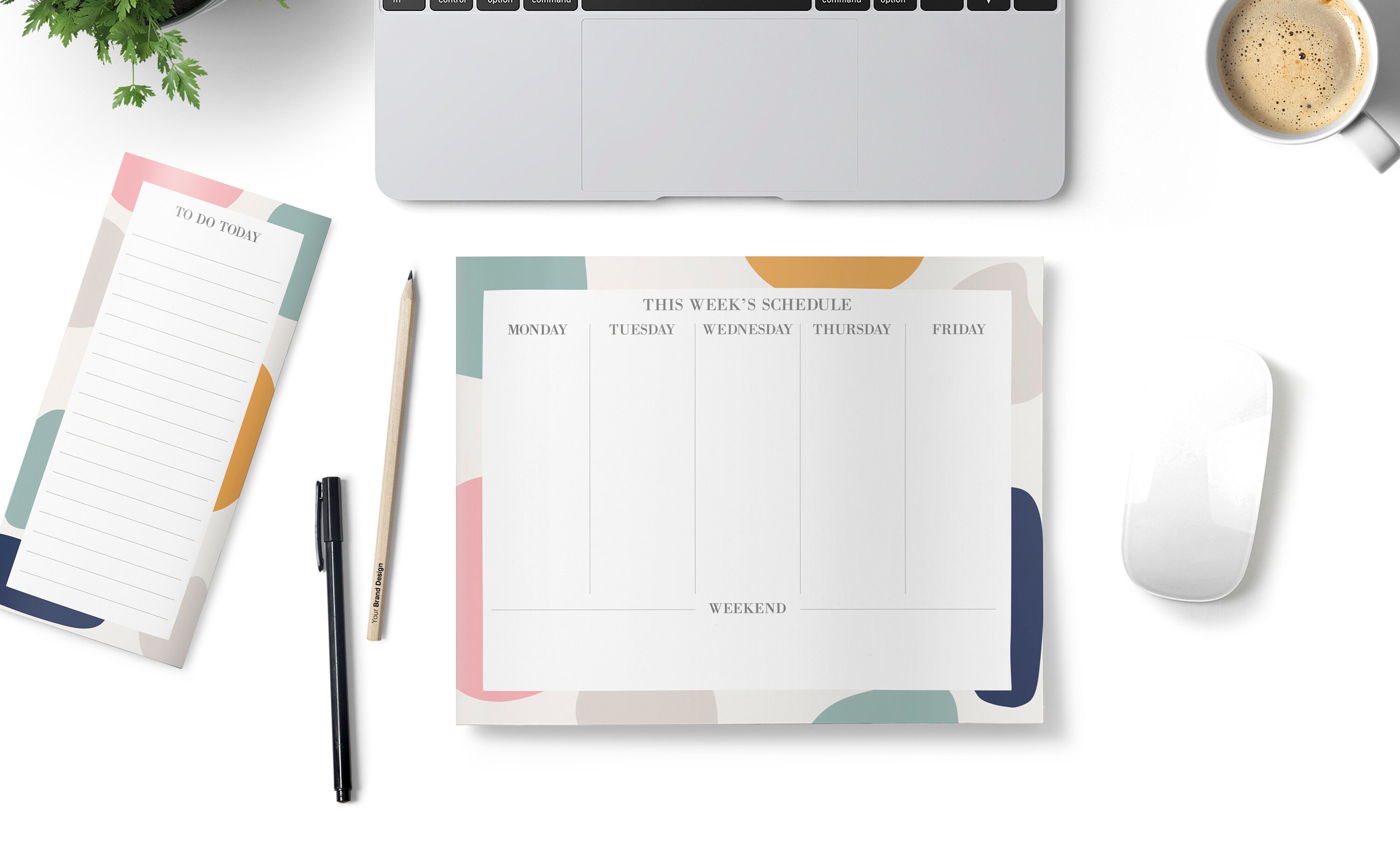 Week Schedule, Desk Planner, Colour Block Design - Etsy UK