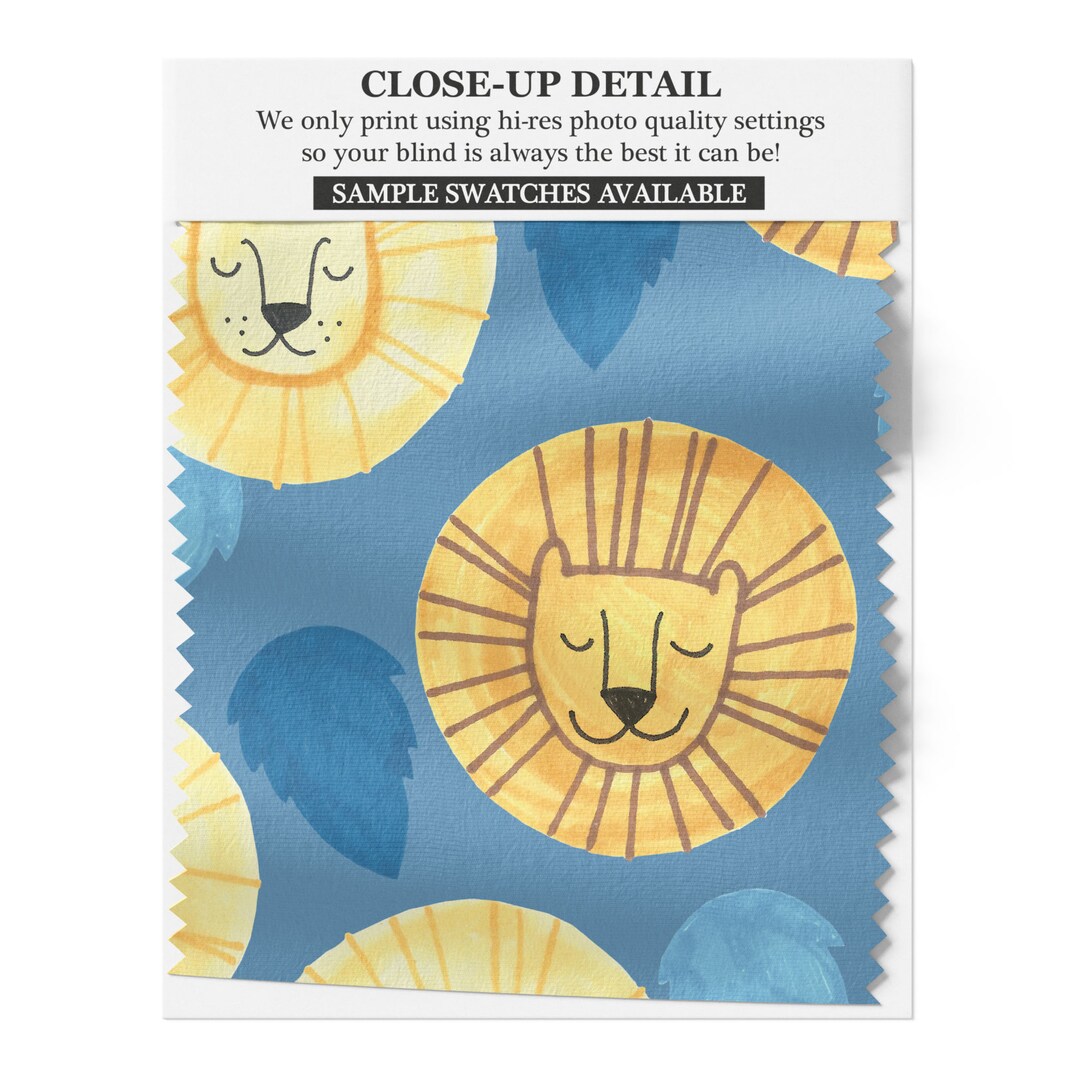 Sleepy Lions & Leaves, Dull Teal Roller Blind, Black Out - a medida ...