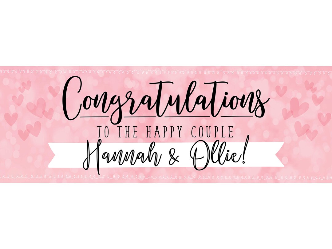 Congratulations, Happy Couple! - Engagement Personalised Party Banner ...