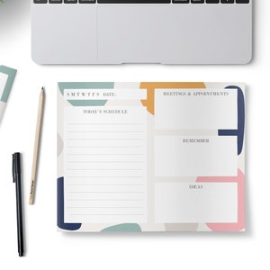 Day Schedule, Desk Planner, Colour Block Design - Etsy UK